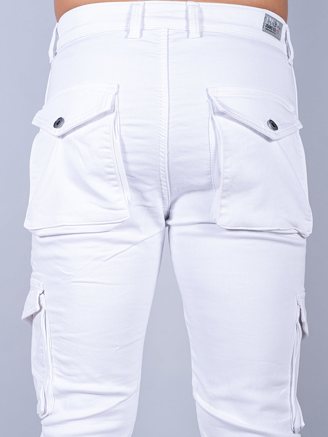 Buy Solid White Mens Cargo Pants Online | Tistabene