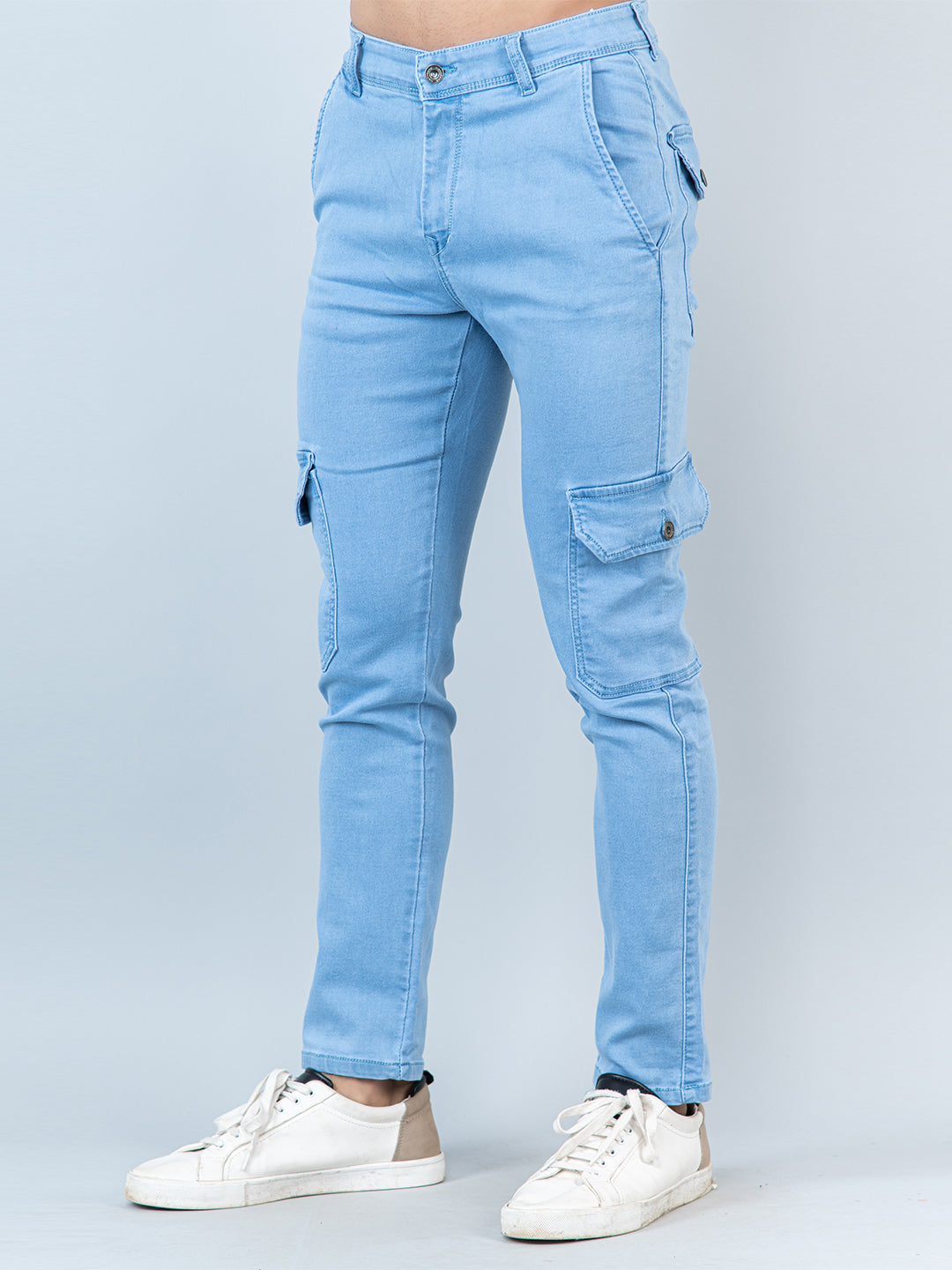 Buy Light Blue Cargo Pants Online | Tistabene