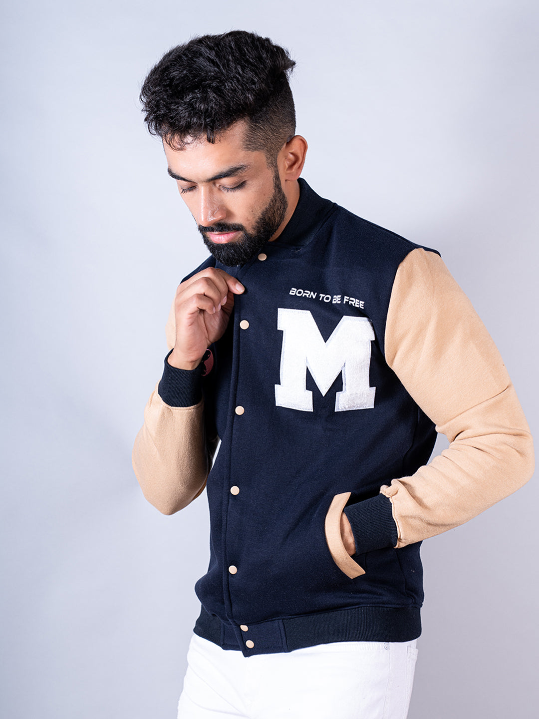 Buy Born To Be Free Alien M Blue Varsity Jacket Online | Tistabene