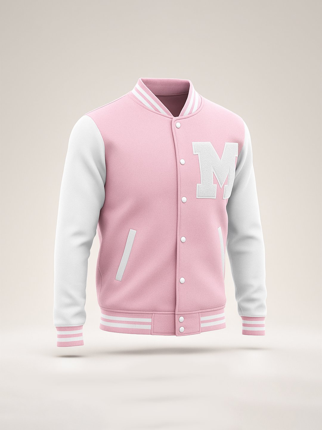 Buy Baby Pink M Versity Jacket Online | Tistabene