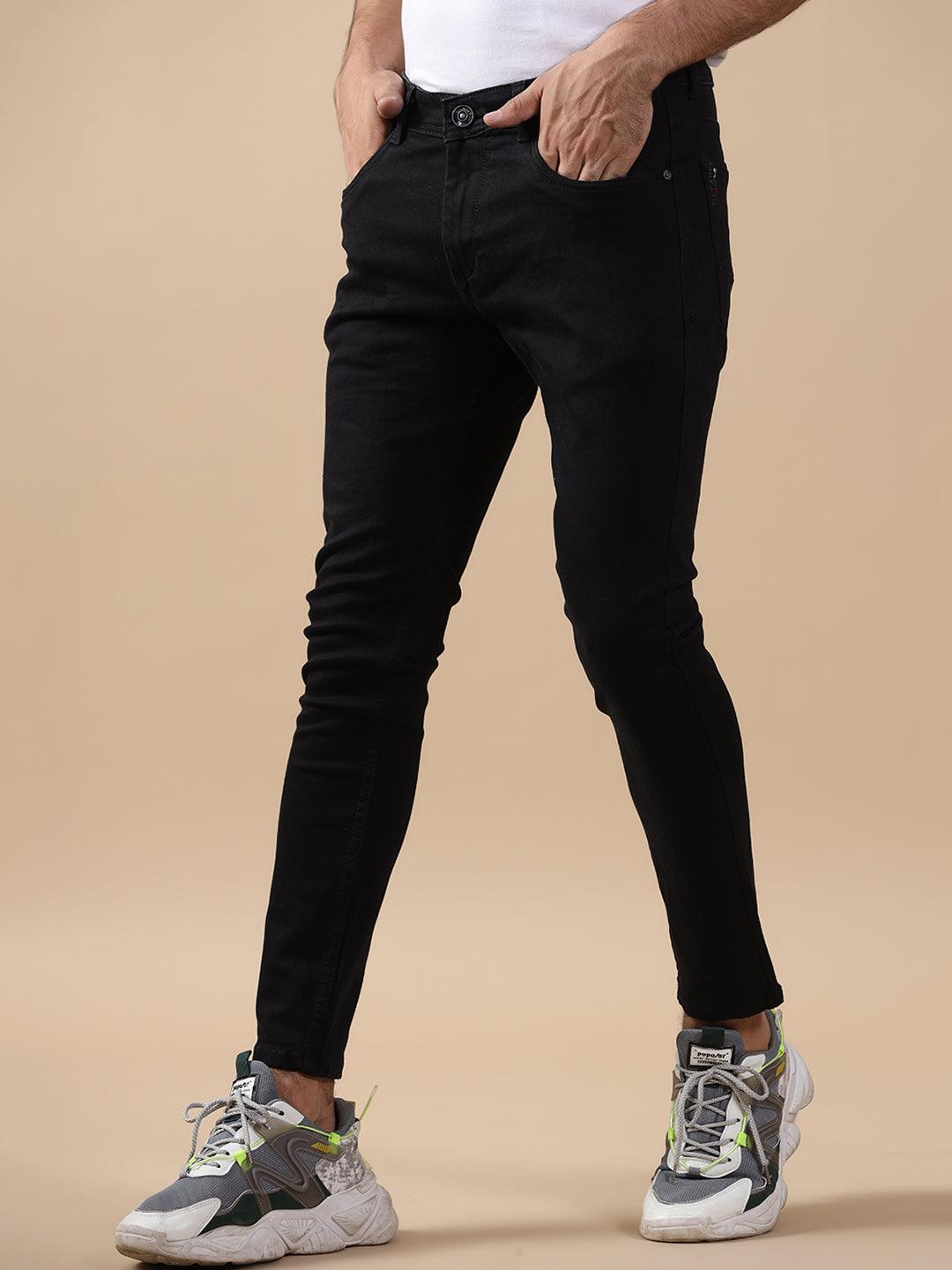 Black Denim Men's Jeans - Tistabene